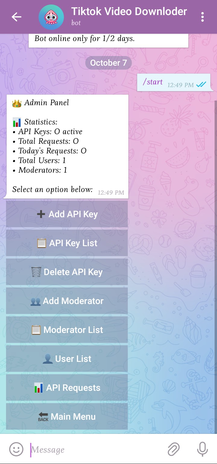 Tiktok Video Downloader টেলিগ্রাম বট তৈরি করুন! [Advance Admin Panel + zylalabs api] 🔥 - Trickbd.com