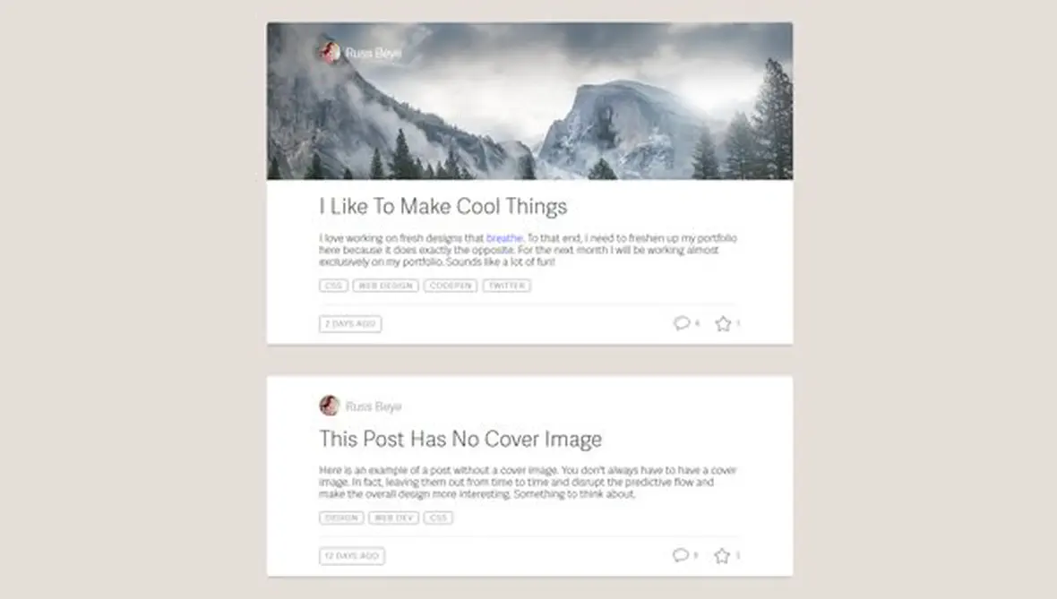 রেসপন্সিভ ২০ টি Blog Card Ui Snippets! Css কোড - Trickbd.com