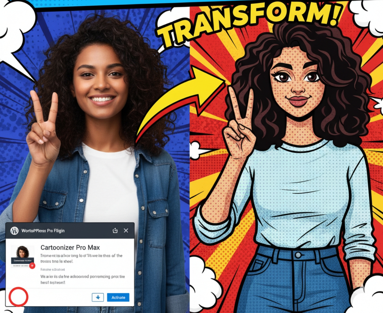 কমিক ম্যাজিক! Cartoonizer Pro Max, WordPress ইউজারদের জন্য ছবি কার্টুন করার প্লাগইন সেটাপ সহ ...
